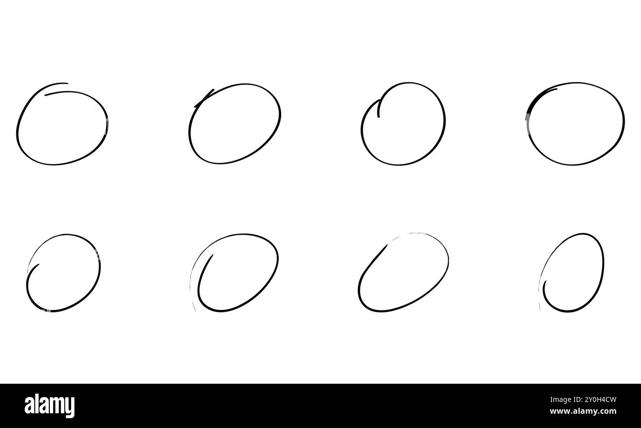 simple hand-drawn circles in rows on white background Stock Vector ...