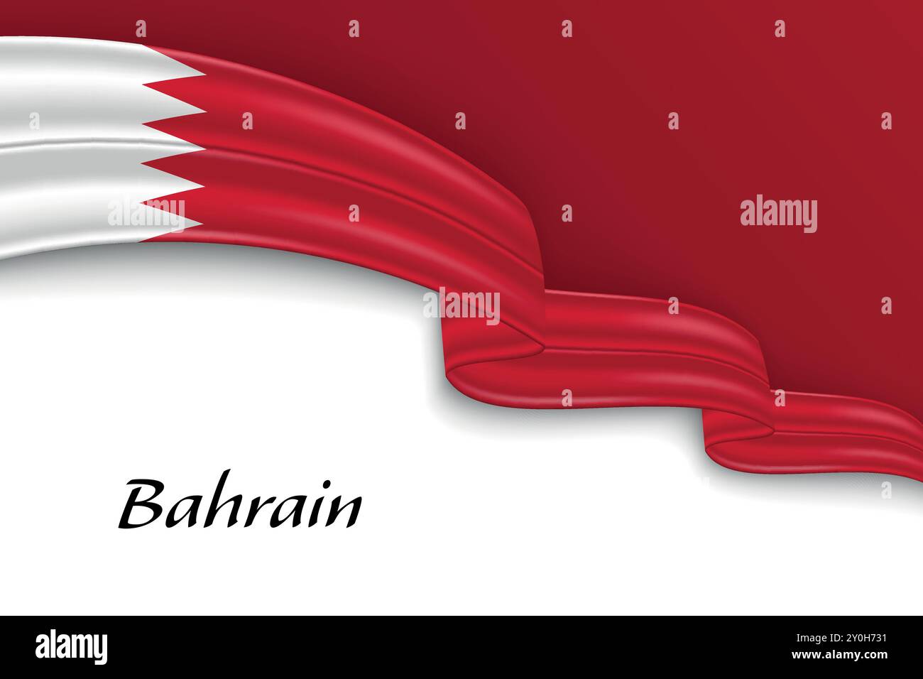 Waving ribbon with flag of Bahrain. Template for independence day ...