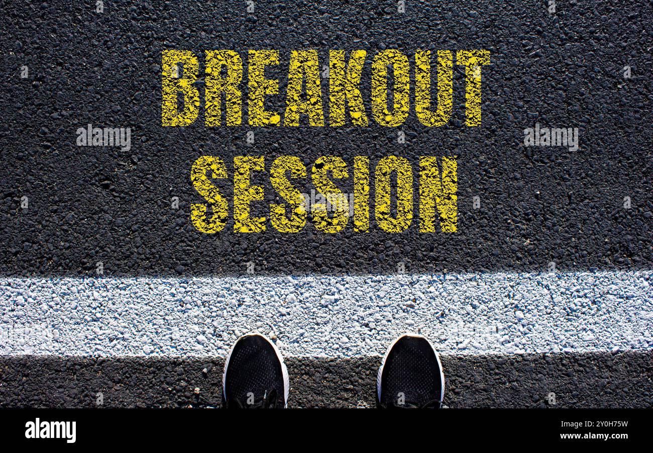 Breakout session message written on asphalt road. Conceptual breakout ... Breakout session message written on asphalt road. Conceptual breakout ...