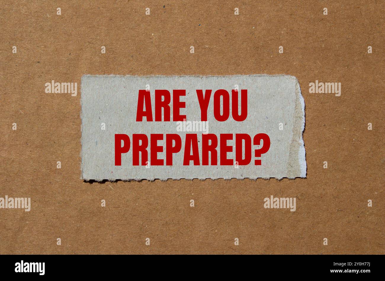 Are you prepared question message written on ripped torn paper piece ...
