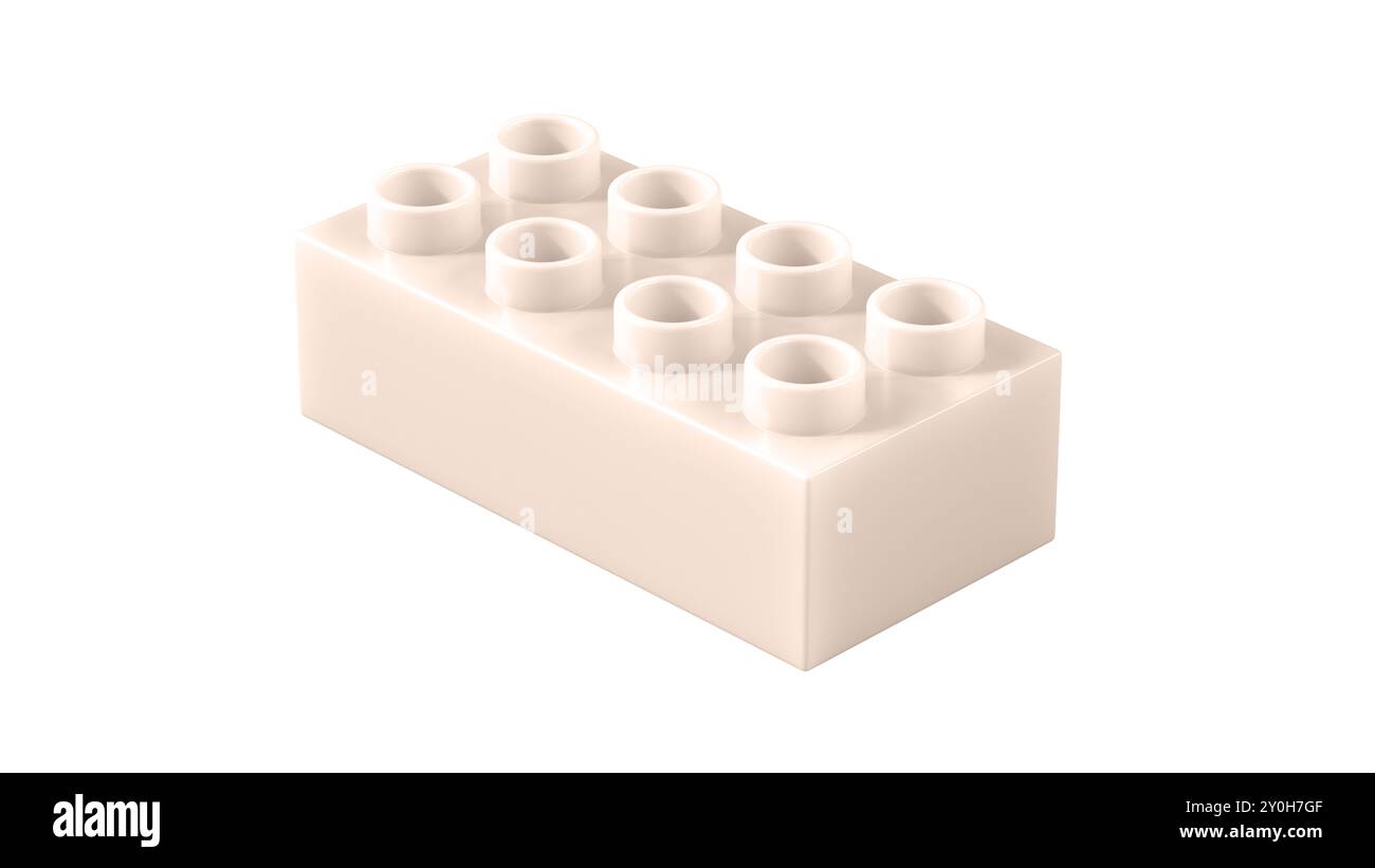 Champagne Pink Plastic Lego Block Isolated on a White Background ...