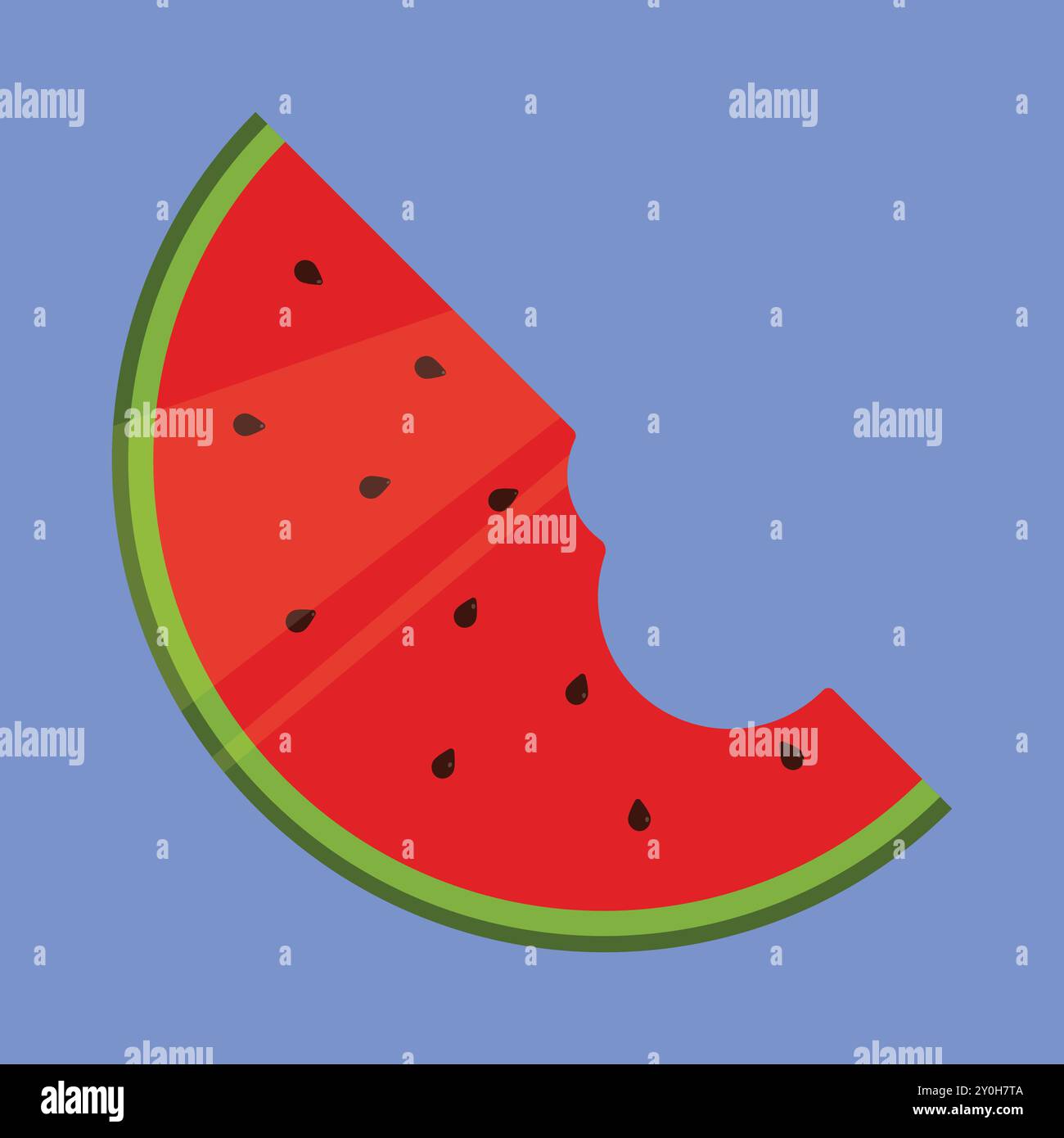 Watermelon Slice vector icon. fresh watermelon bitten slice. juicy ...