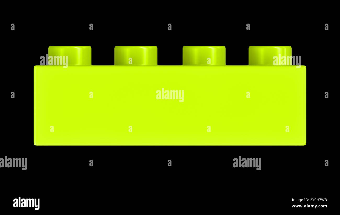 Lime Green Lego Block Isolated on a Black Background. Close Up View of ...