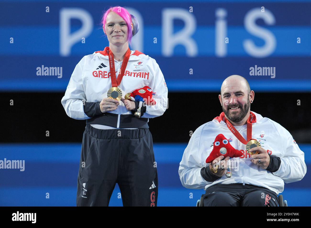 Nathan Macqueen (GBR) and Jodie Grinham (GBR) took on Fatemeh Hemmati ...
