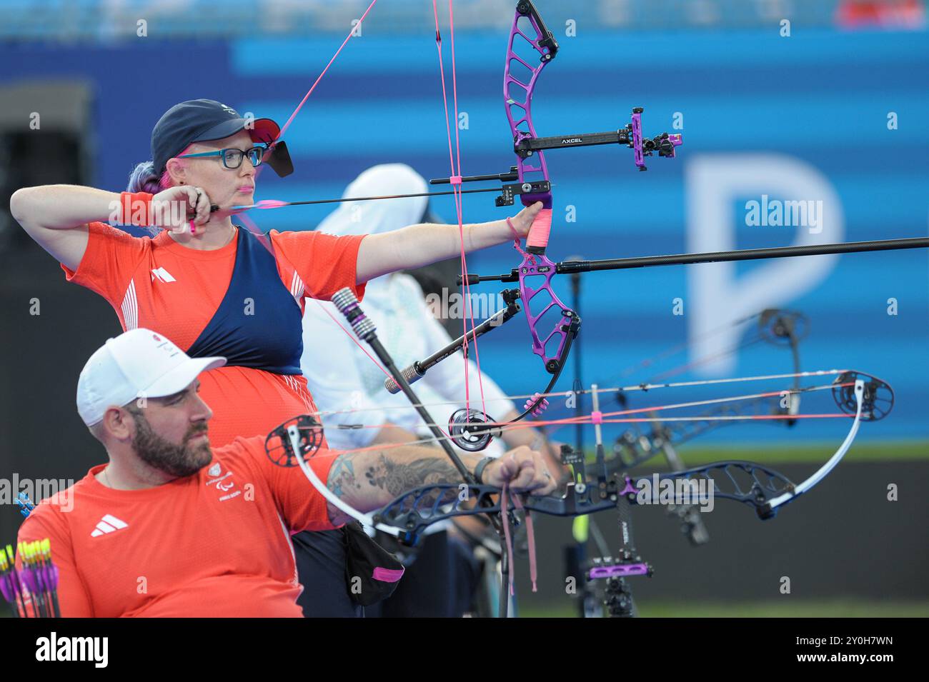 Nathan Macqueen (GBR) and Jodie Grinham (GBR) took on Fatemeh Hemmati ...