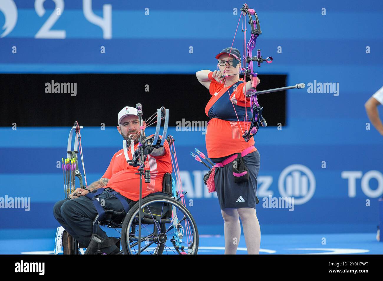 Nathan Macqueen (GBR) and Jodie Grinham (GBR) took on Fatemeh Hemmati ...