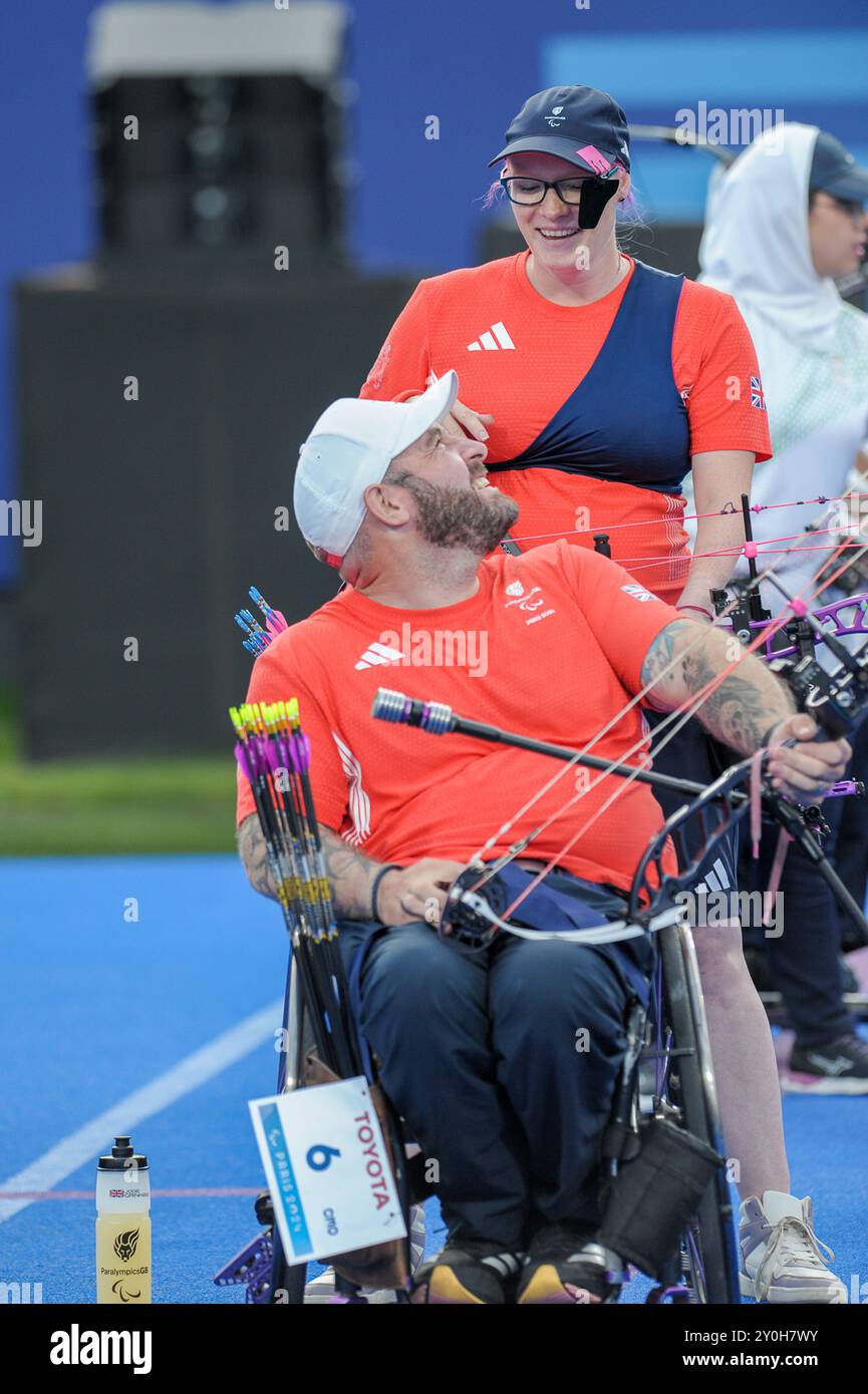 Nathan Macqueen (GBR) and Jodie Grinham (GBR) took on Fatemeh Hemmati ...