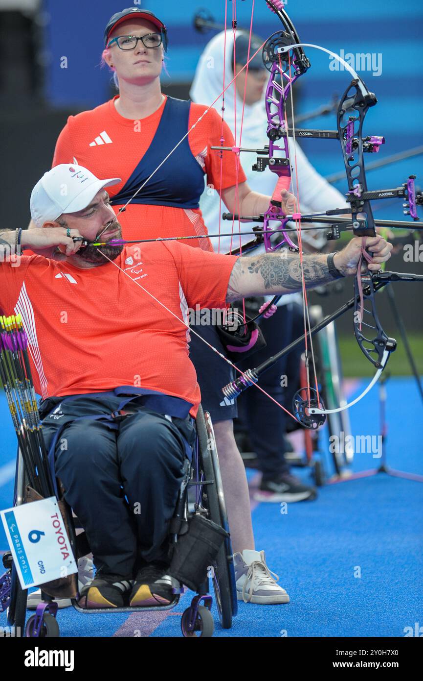 Nathan Macqueen (GBR) and Jodie Grinham (GBR) took on Fatemeh Hemmati ...