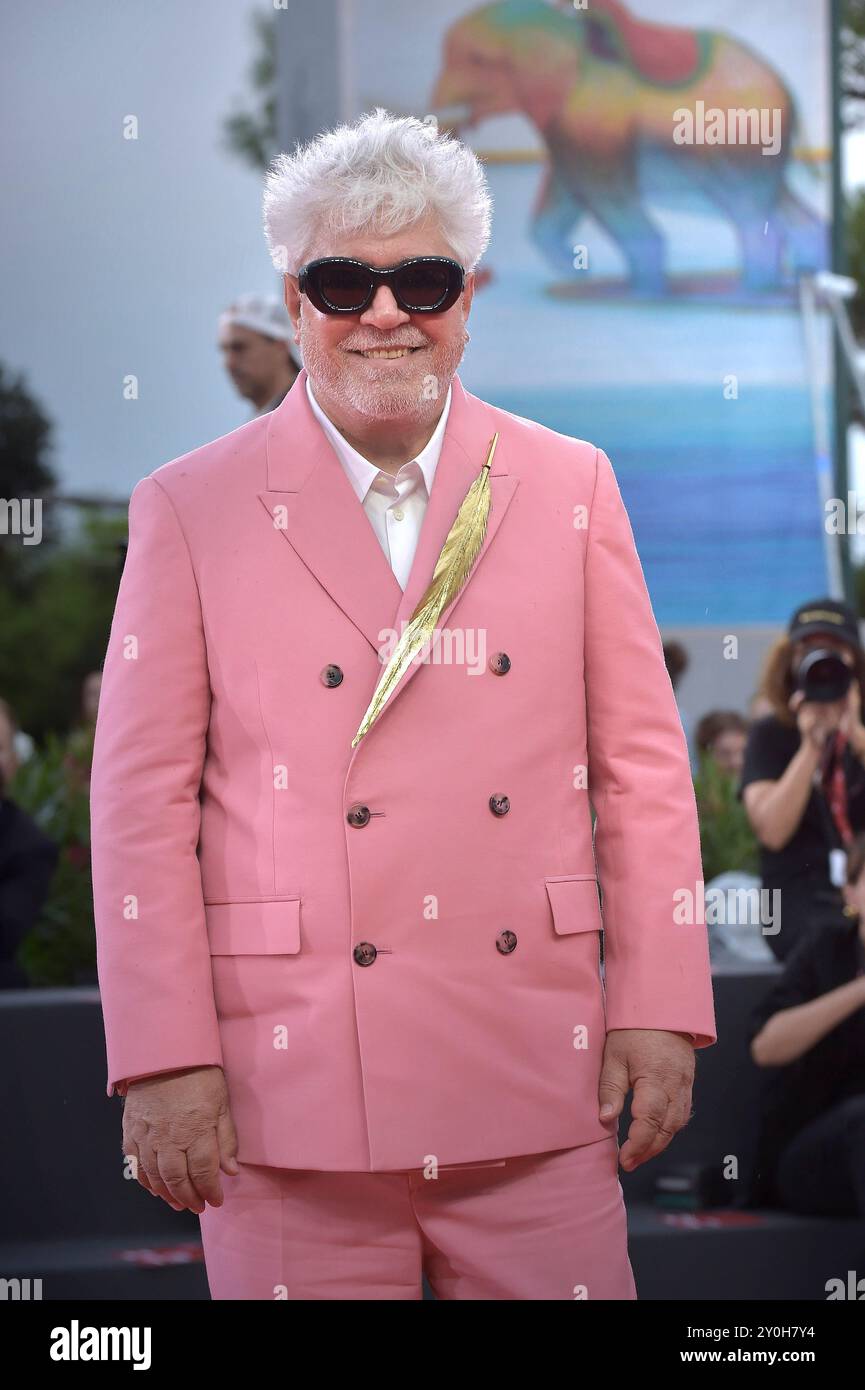 Film director Pedro Almodovar poses on the red carpet during the ...