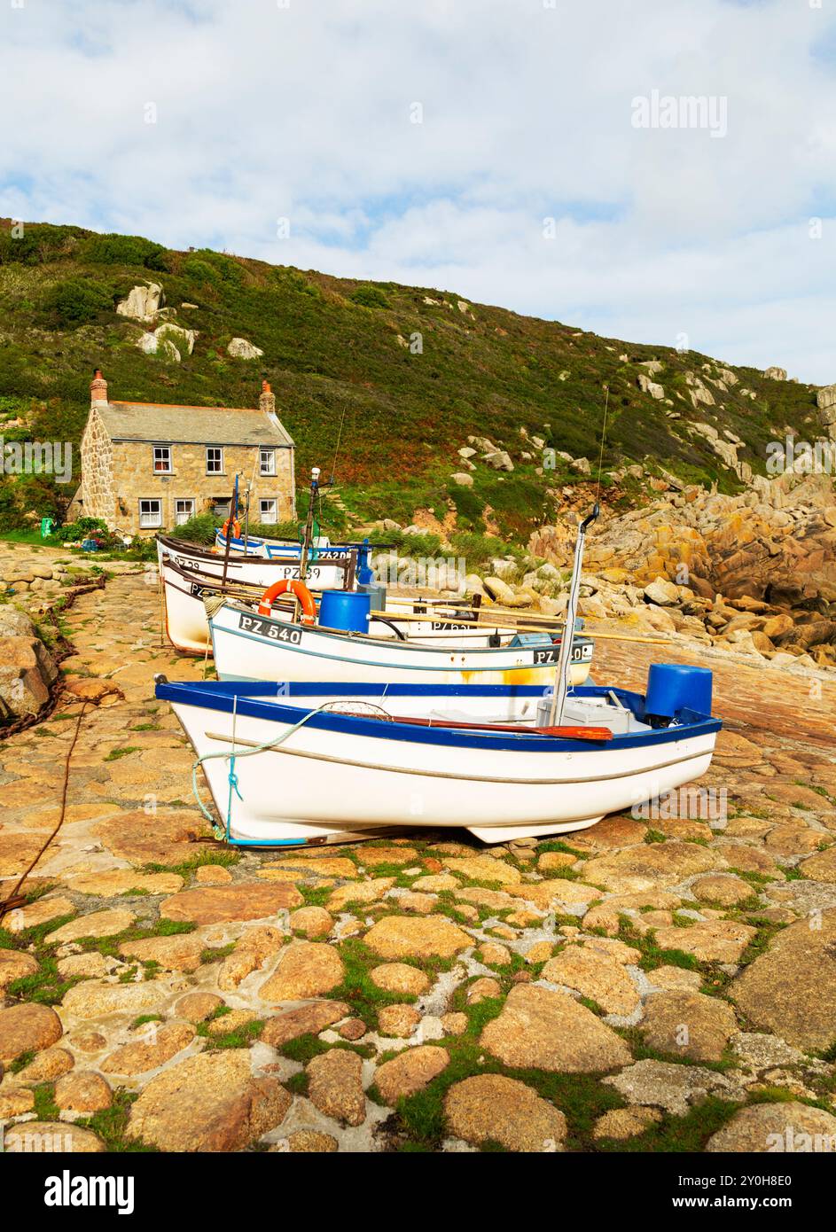 Fishing Boats Penberth Cove Stock Photo - Alamy