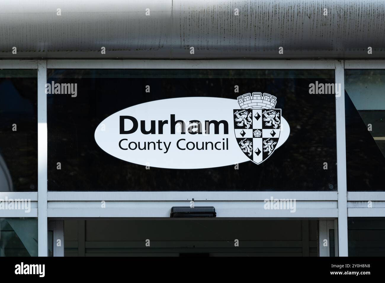 Durham County Council sign outside Freemans Quay Leisure Centre, Durham ...