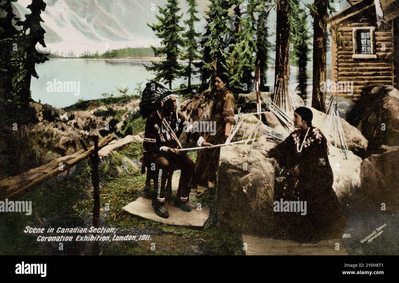 Indigenous people in Canadian Scene, Coronation Exhibition 1911, London ...