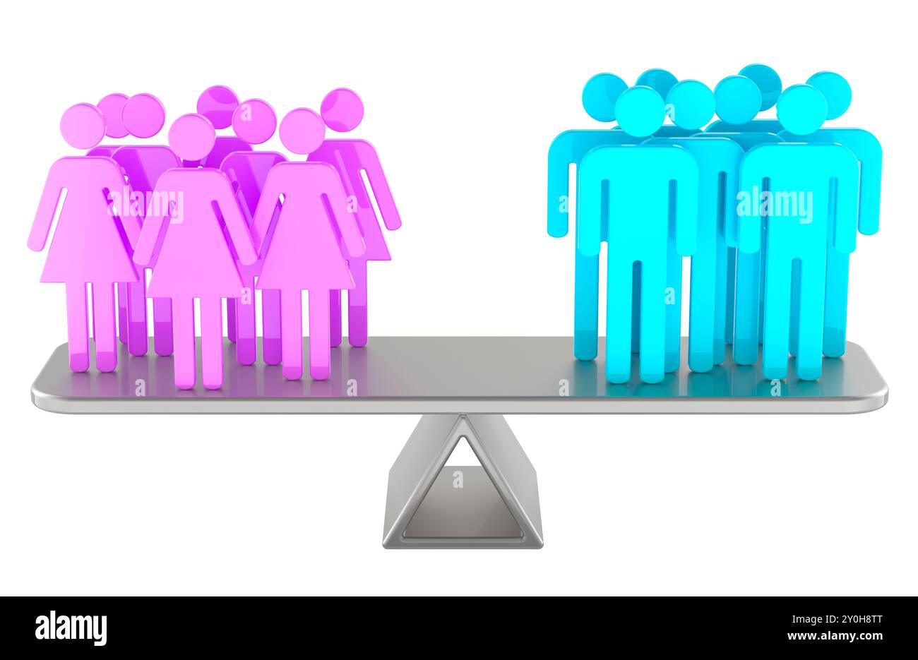 Gender Equality, concept. Equality between men and women. 3D rendering ...