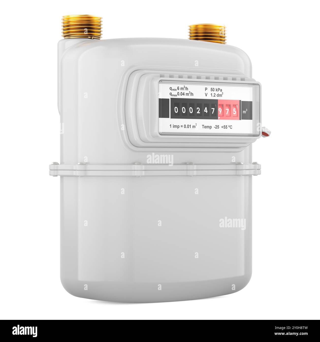 Gas Meter, flow meter. 3D rendering isolated on white background Stock ...