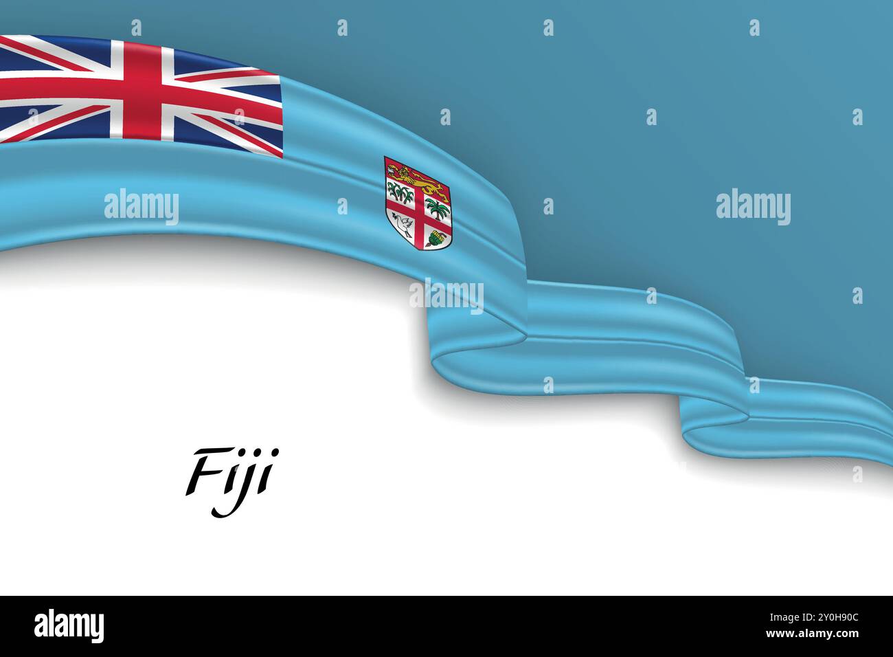 Waving ribbon with flag of Fiji. Template for independence day poster design Stock Vector Image ...