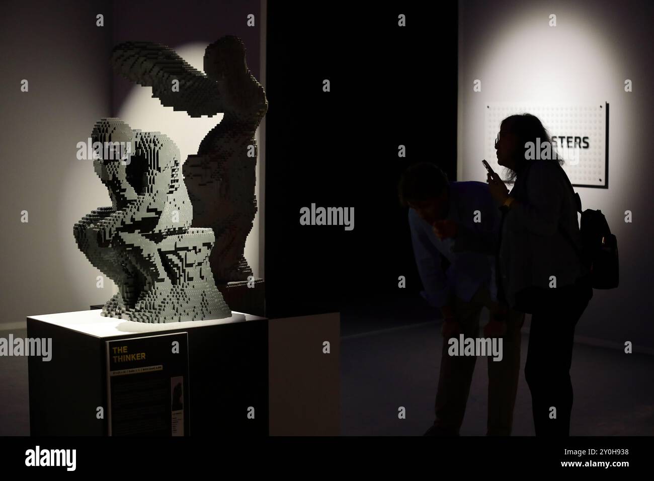 Singapore, Singapore. 02nd Sep, 2024. Visitors look at the Thinker, a ...