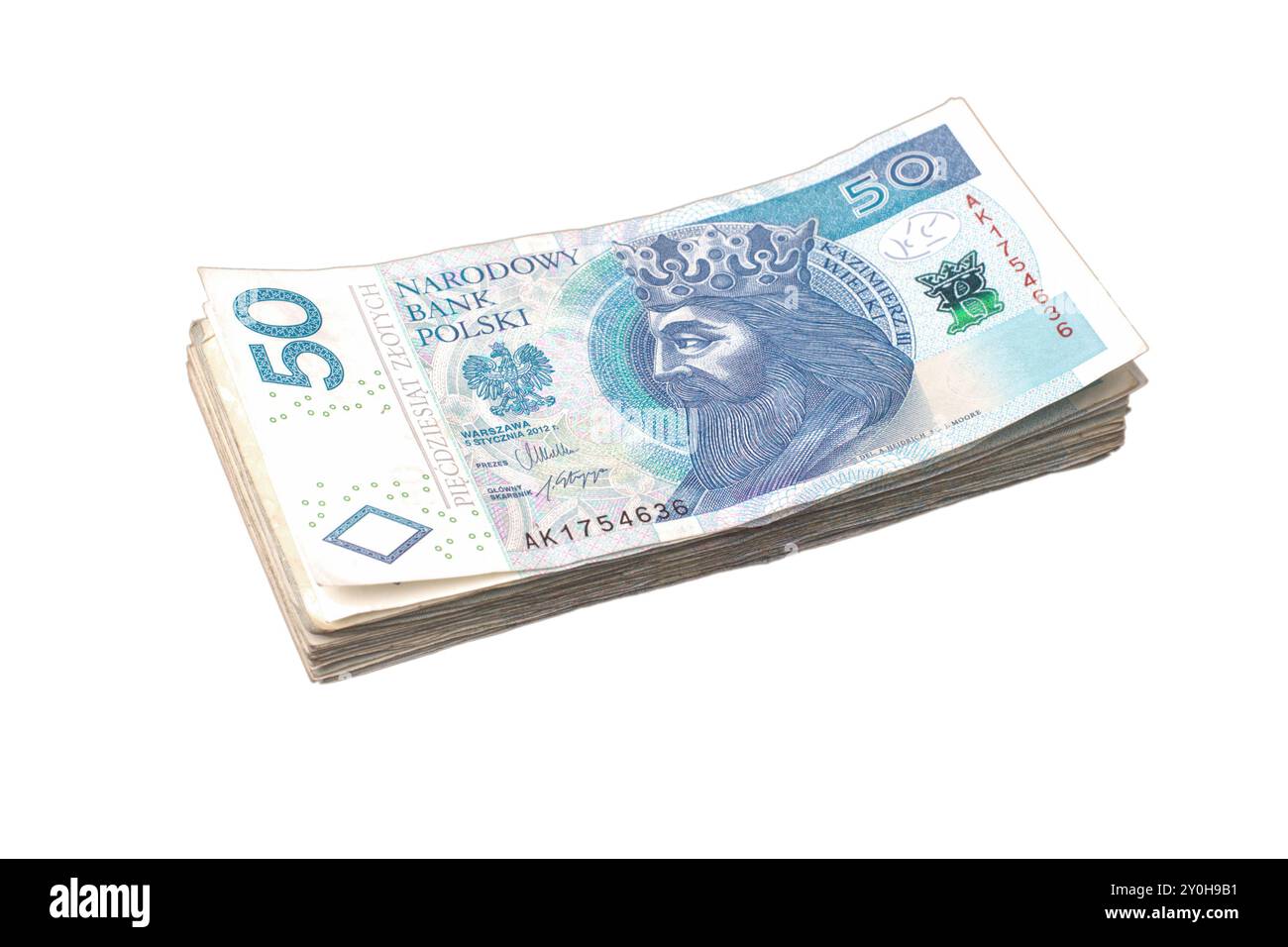 Stack of Polish 50 Zloty Banknotes Stock Photo - Alamy