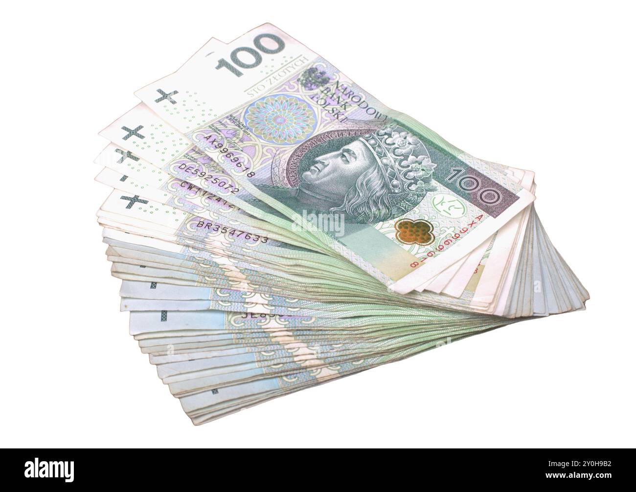 Fanned Stack of Polish 100 Zloty Banknotes Stock Photo - Alamy