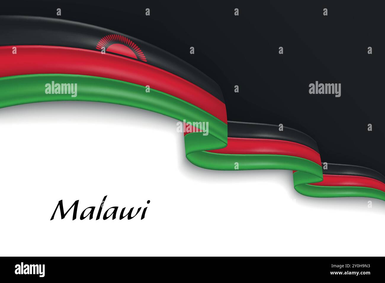 Waving ribbon with flag of Malawi. Template for independence day poster design Stock Vector ...