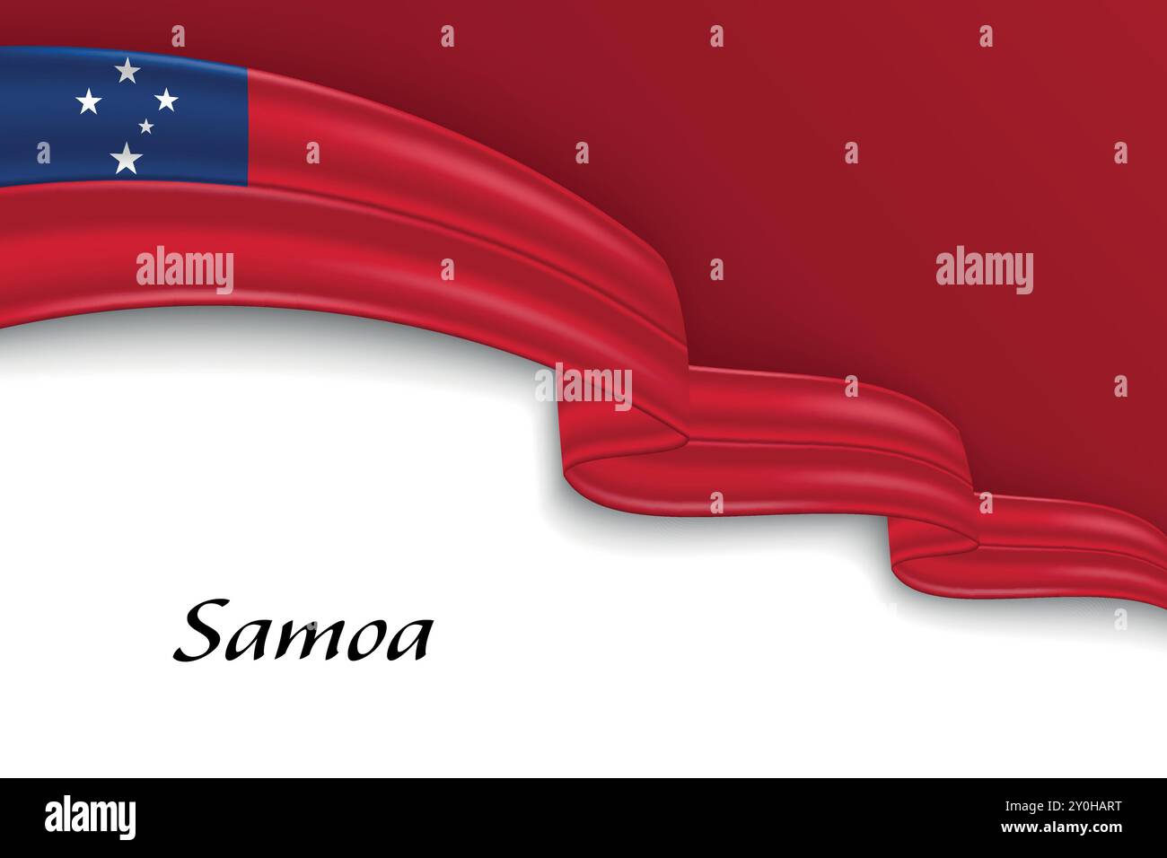 Waving ribbon with flag of Samoa. Template for independence day poster ...