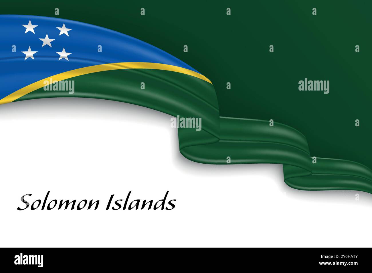 Waving ribbon with flag of Solomon Islands. Template for independence day poster design Stock ...