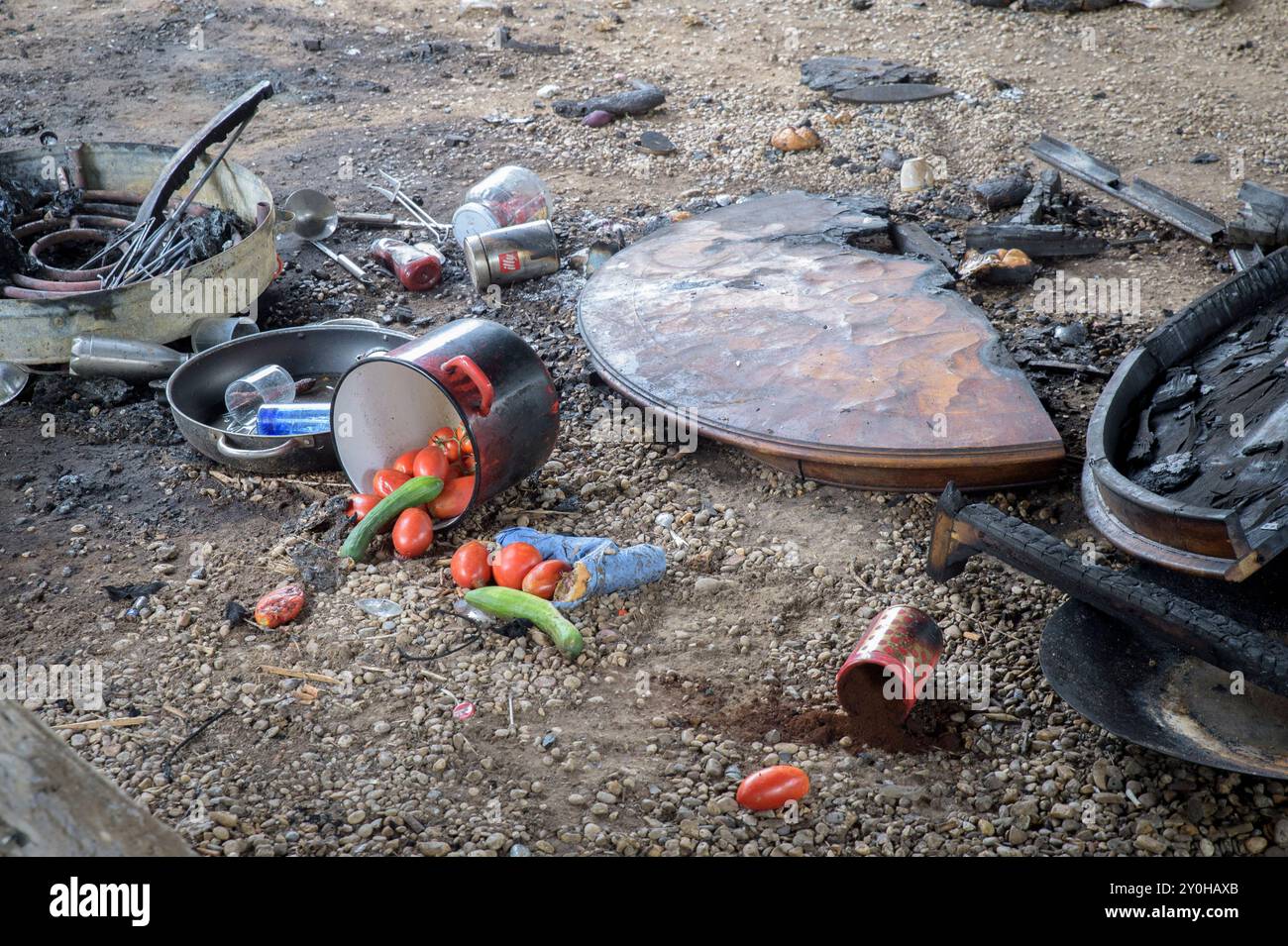 Fire burns under pot hi-res stock photography and images - Alamy