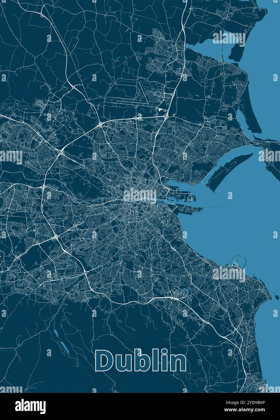 Dublin, Ireland artistic blueprint map poster Stock Vector Image & Art - Alamy