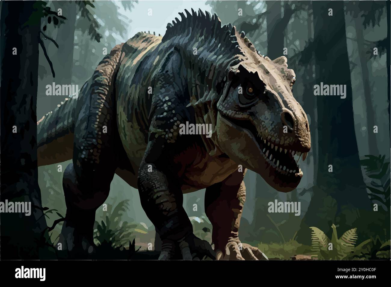 Giganotosaurus- Scientists Unveiled the Giant Predator Stock Vector ...
