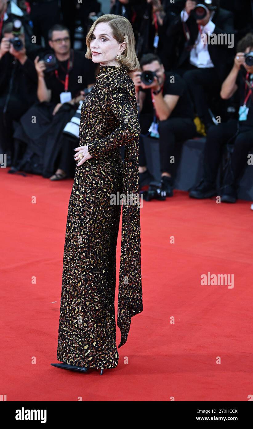 French actress Isabelle Huppert attends the premiere of The Room Next ...
