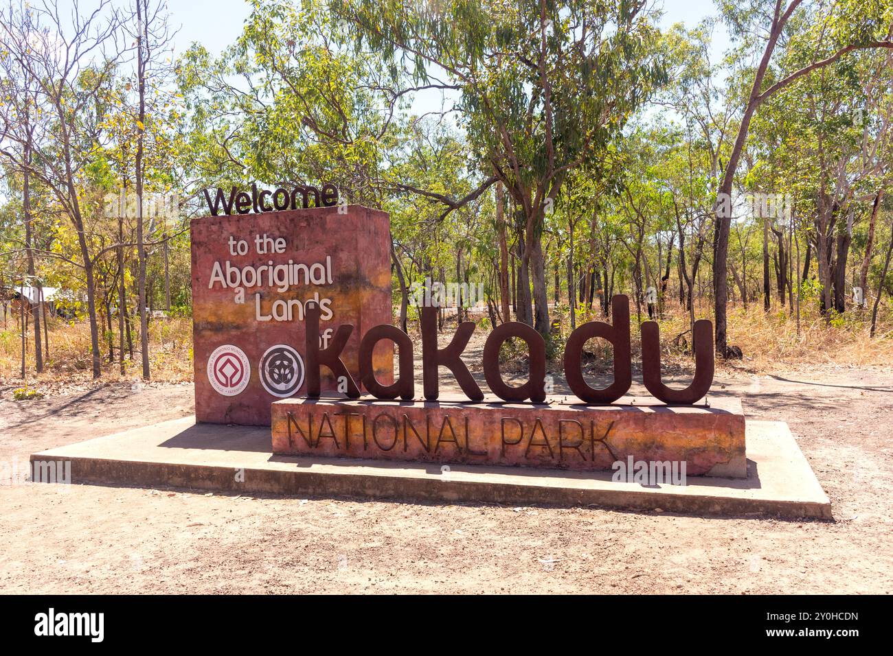 Entrance sign, Kakadu National Park, Kakadu Highway, Jabiru, Northern ...