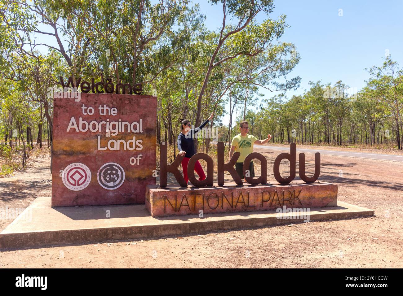 Entrance sign, Kakadu National Park, Kakadu Highway, Jabiru, Northern ...