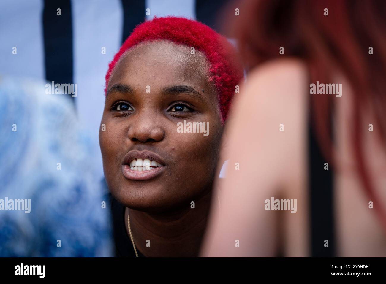 ARLO PARKS, MEETING FANS, 2024: Pop singer Arlo Parks meets fans at the ...