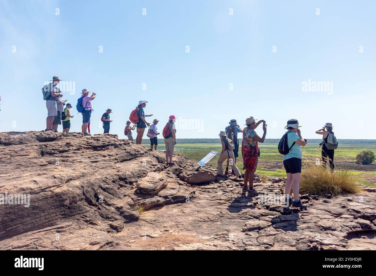 Group at Nadab Lookout at Ubirr, Kakadu National Park, Kakadu Highway, Jabiru, Northern ...