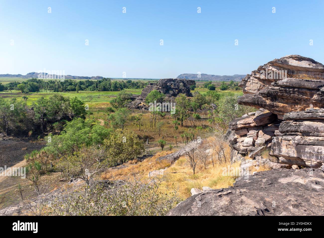 Landscape view from Nadab Lookout at Ubirr, Kakadu National Park, Kakadu Highway, Jabiru ...