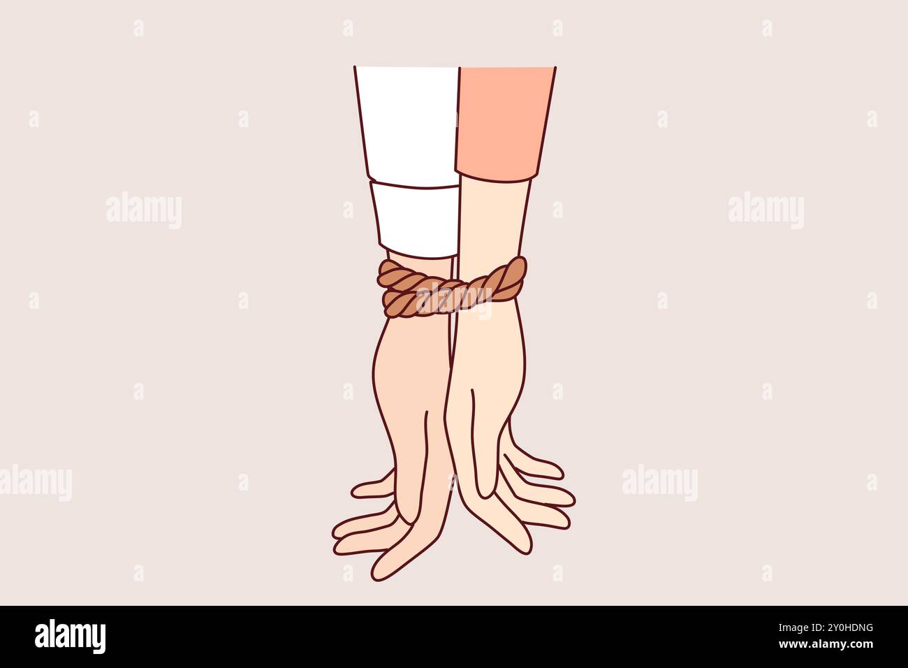 Women hands tied rope Stock Vector Images - Alamy