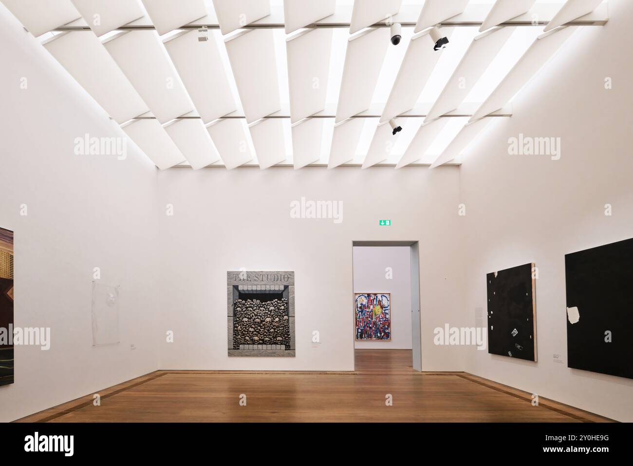 Munich, Germany - April 17, 2024: Interior of Museum Brandhorst. Wood ...