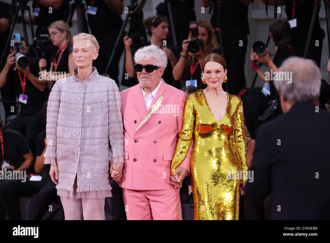 Venice 2nd September 2024 Julianne Moore, Tilda Swinton and Pedro ...