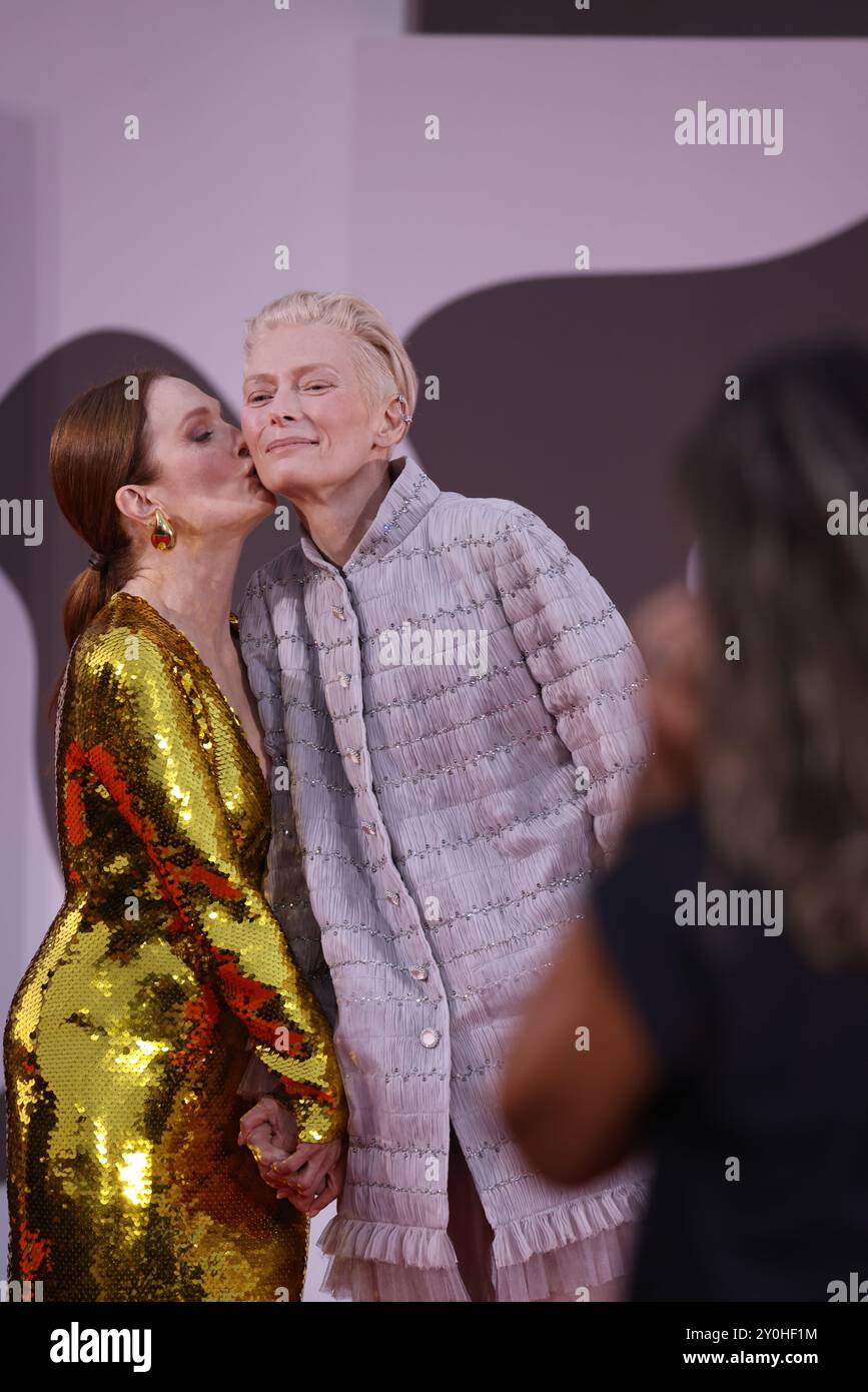 Venice 2nd September 2024 Julianne Moore, Tilda Swinton and Pedro ...
