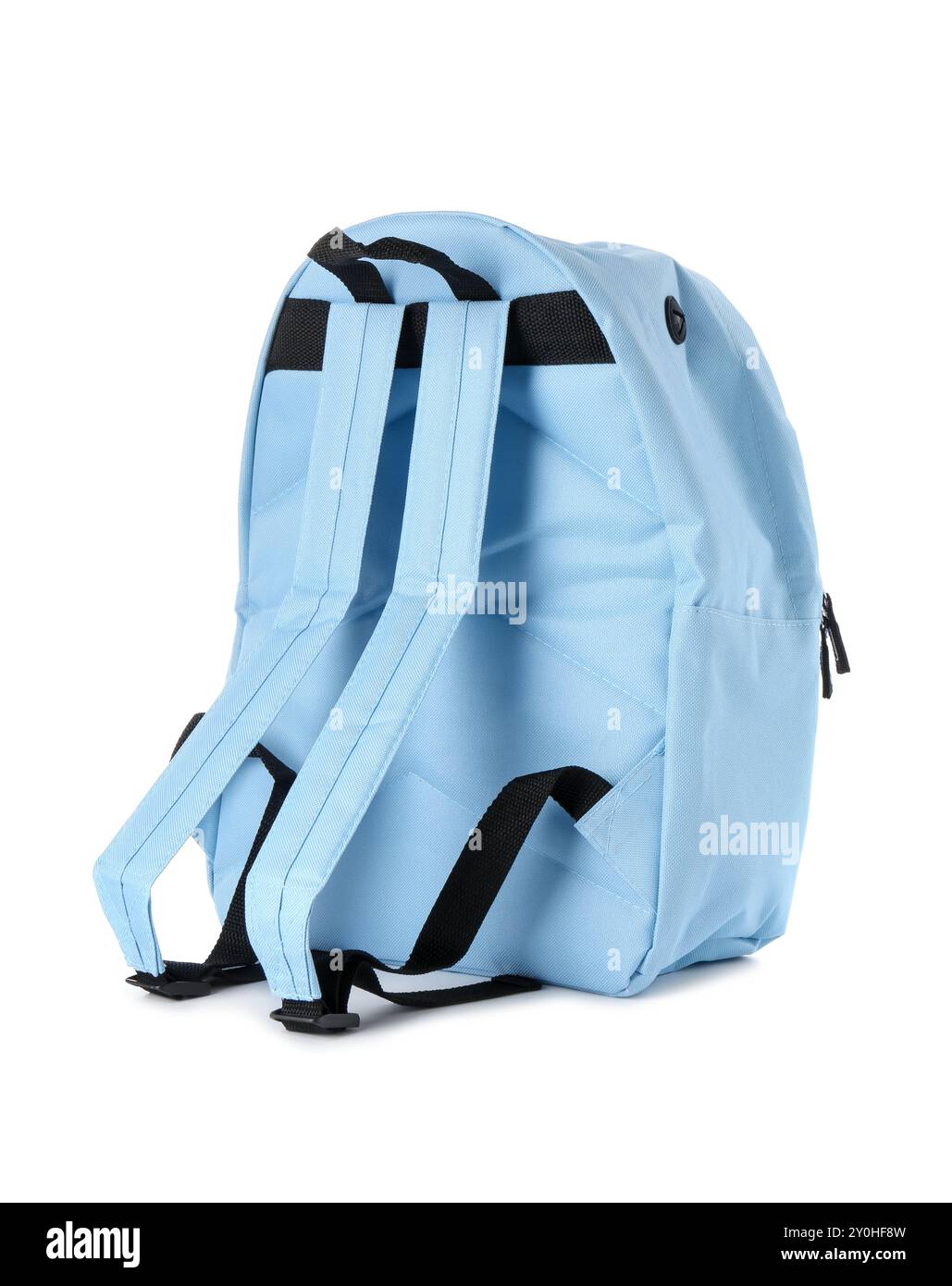 Stylish light blue backpack isolated on white Stock Photo - Alamy