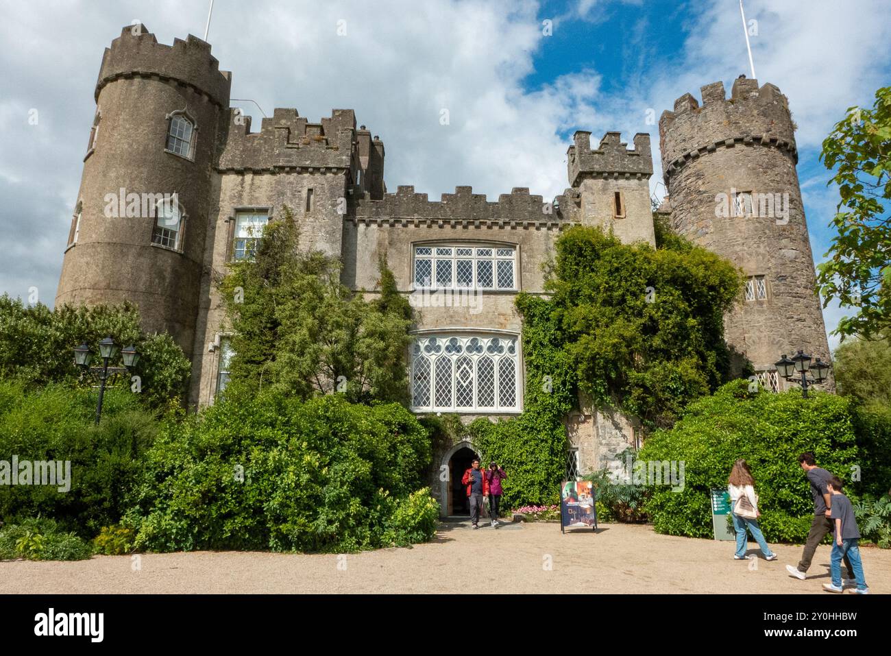 Malahide Castle with its parks and gardens is a popular attraction ...