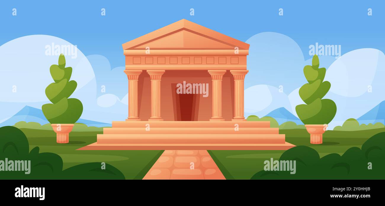 Ancient greek building. Old temple of god and goddess with columns ...