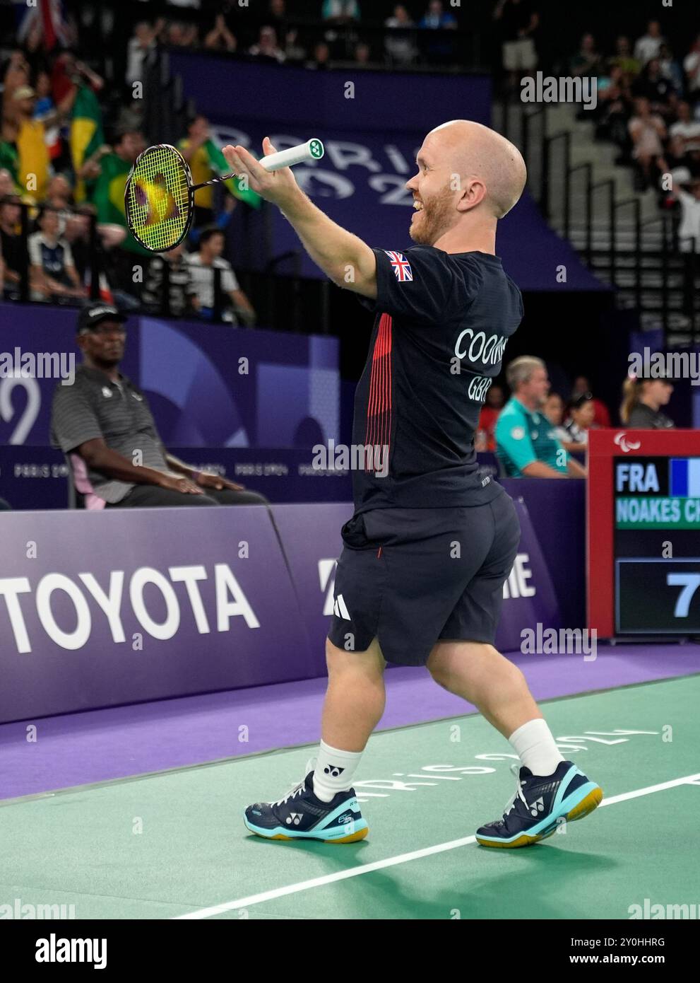 Great Britain's Krysten Coombs gestures to the crowd during the Men's ...
