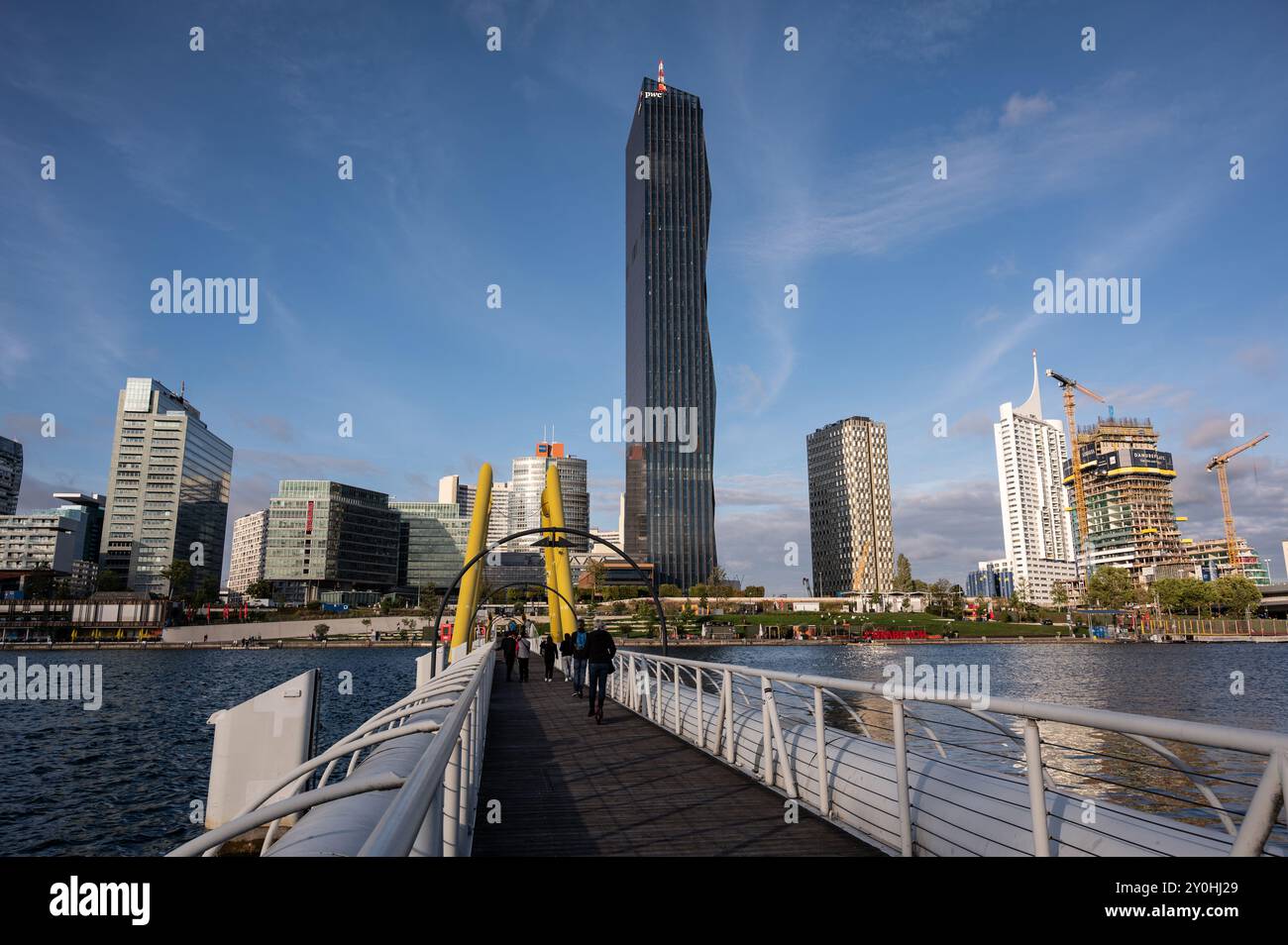 Vienna,Austria,August 23,2022. Amazing cityscape of the Donau: the ...