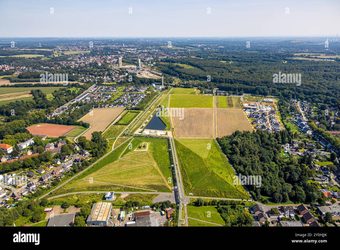 Luftbild, Neubaugebiet Wohnsiedlung am Stadtteilpark Hassel und ...