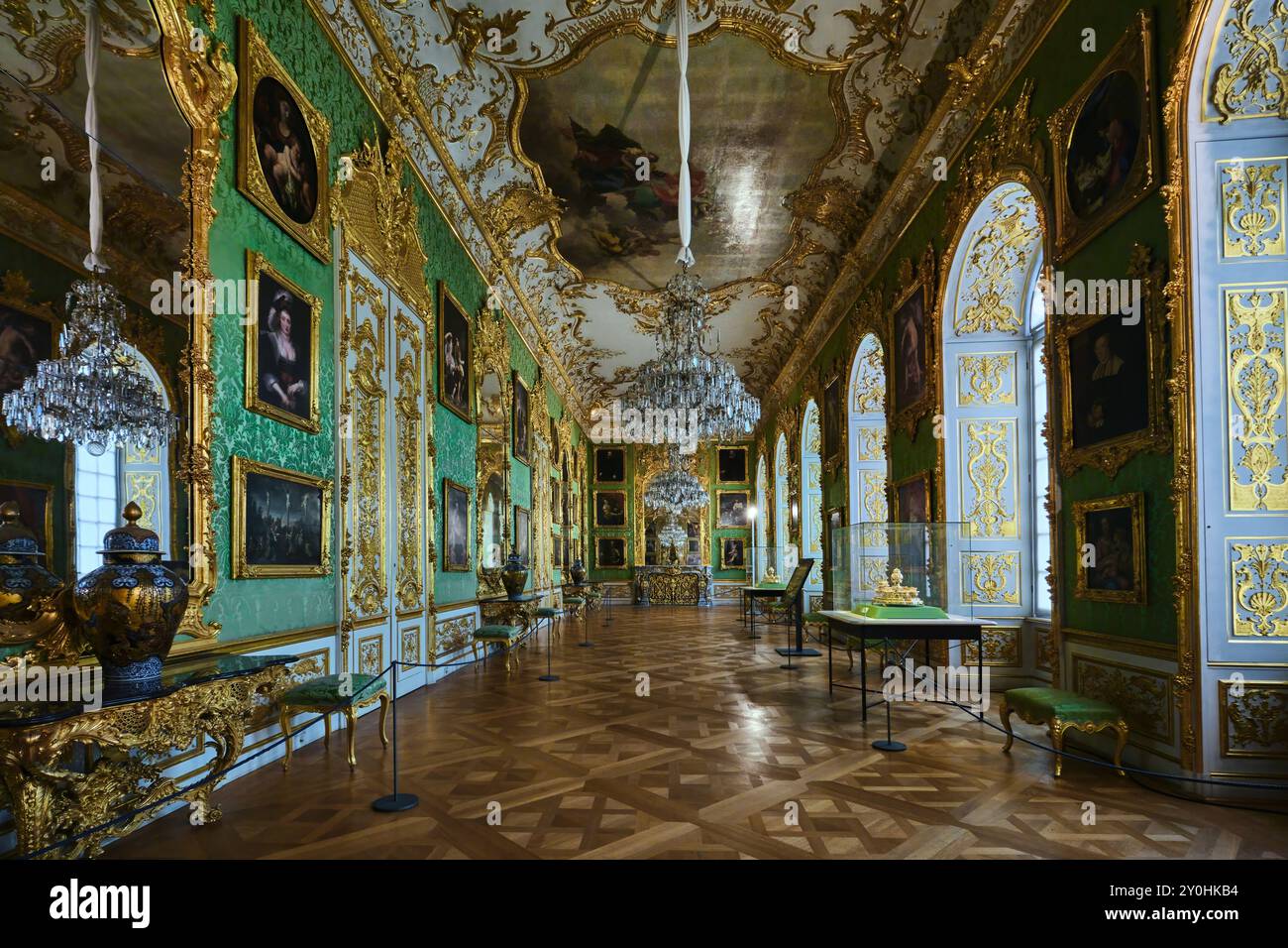 Munich, Germany - April 18, 2024: Gallery in Residenz Museum. The ...
