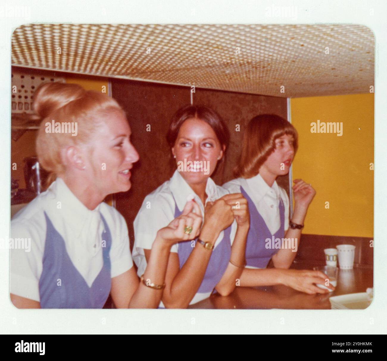 Pan Am crew celebrating a birthday in flight on a Boeing 747 aircraft ...