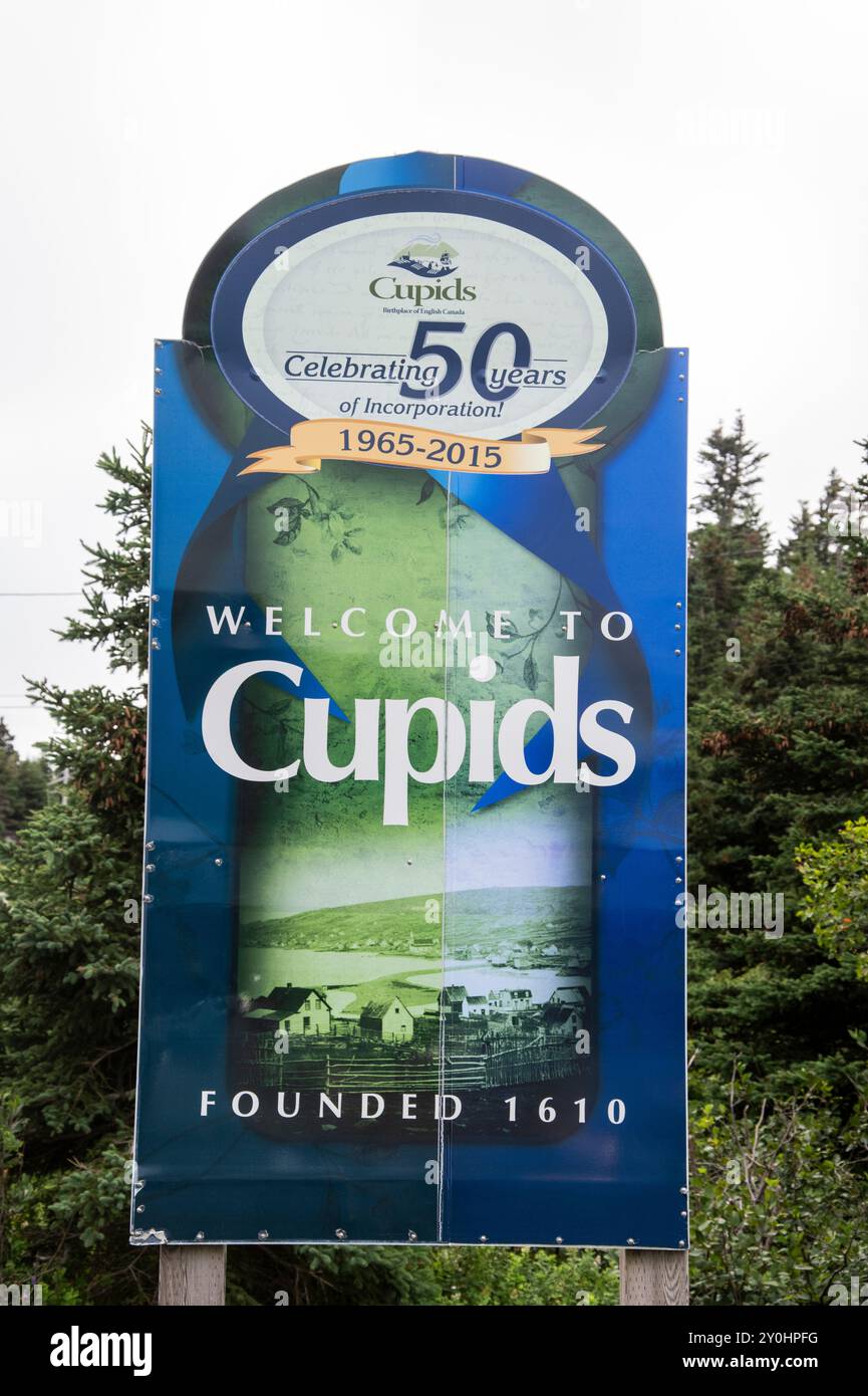 Welcome to Cupids sign on Conception Bay highway in Newfoundland ...