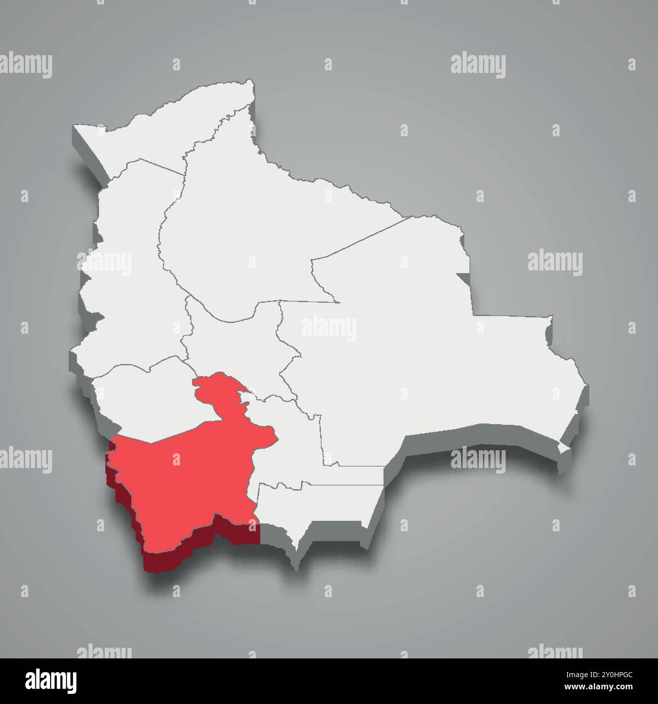 Potosi department location within Bolivia 3d isometric map Stock Vector ...