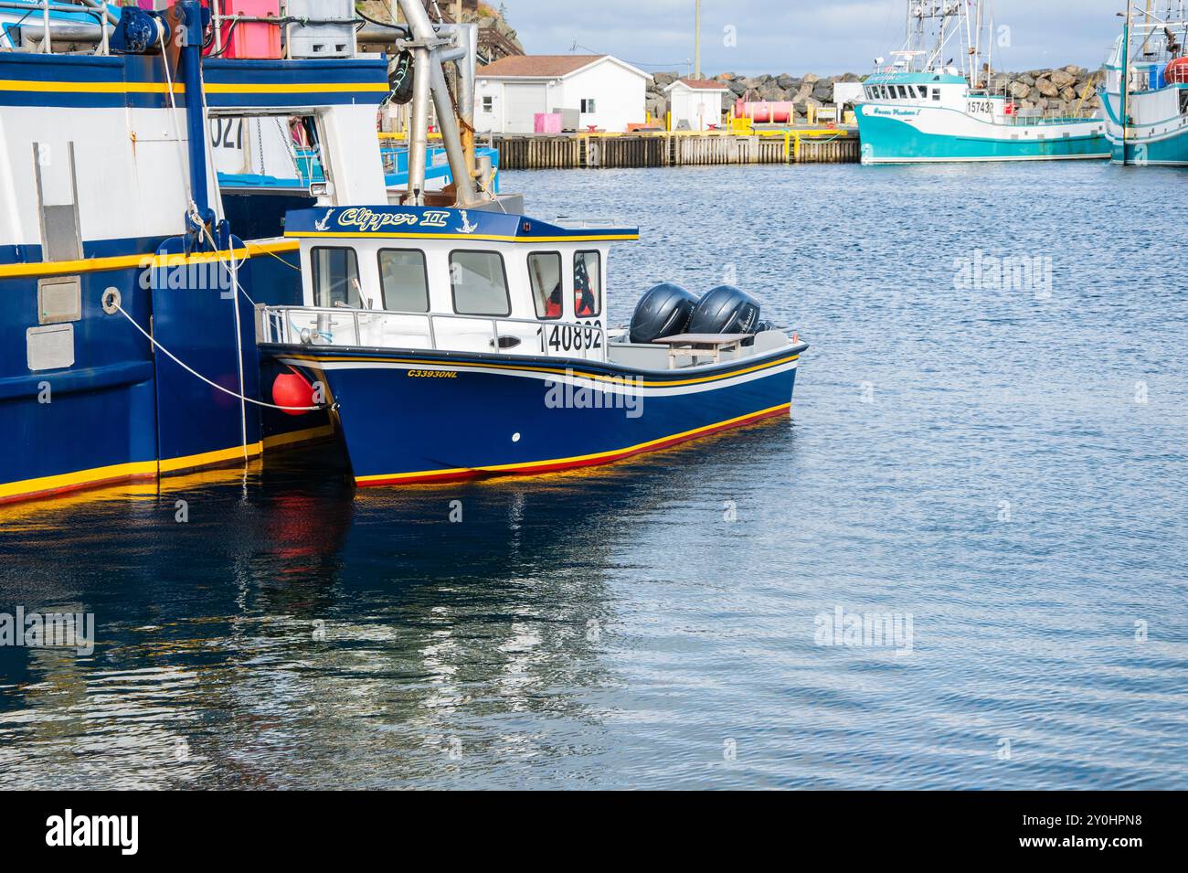 Newfoundland Clipper boat tied up in Port de Grave, Newfoundland ...