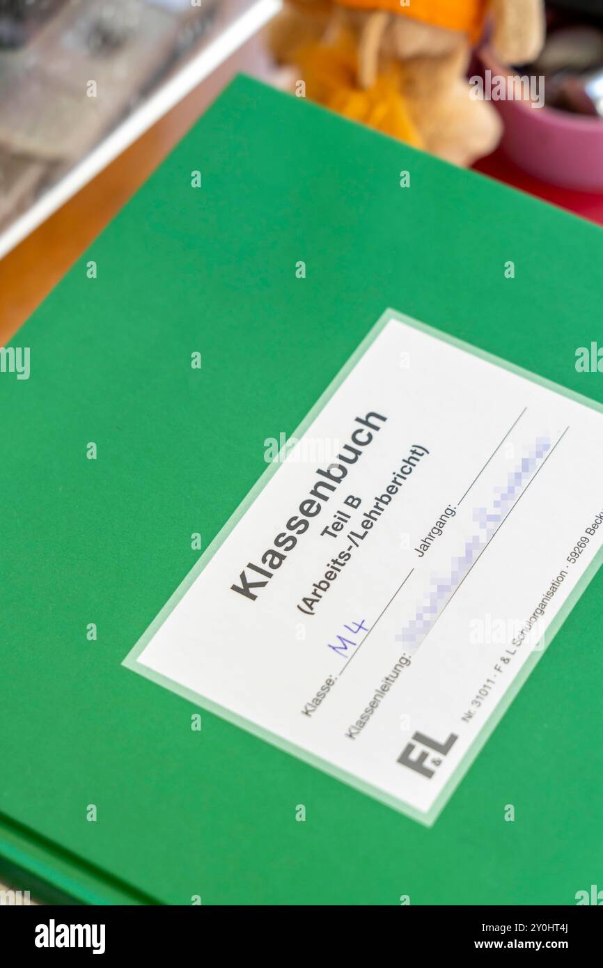 Classroom of a fourth grade, after school, the building is older but in ...